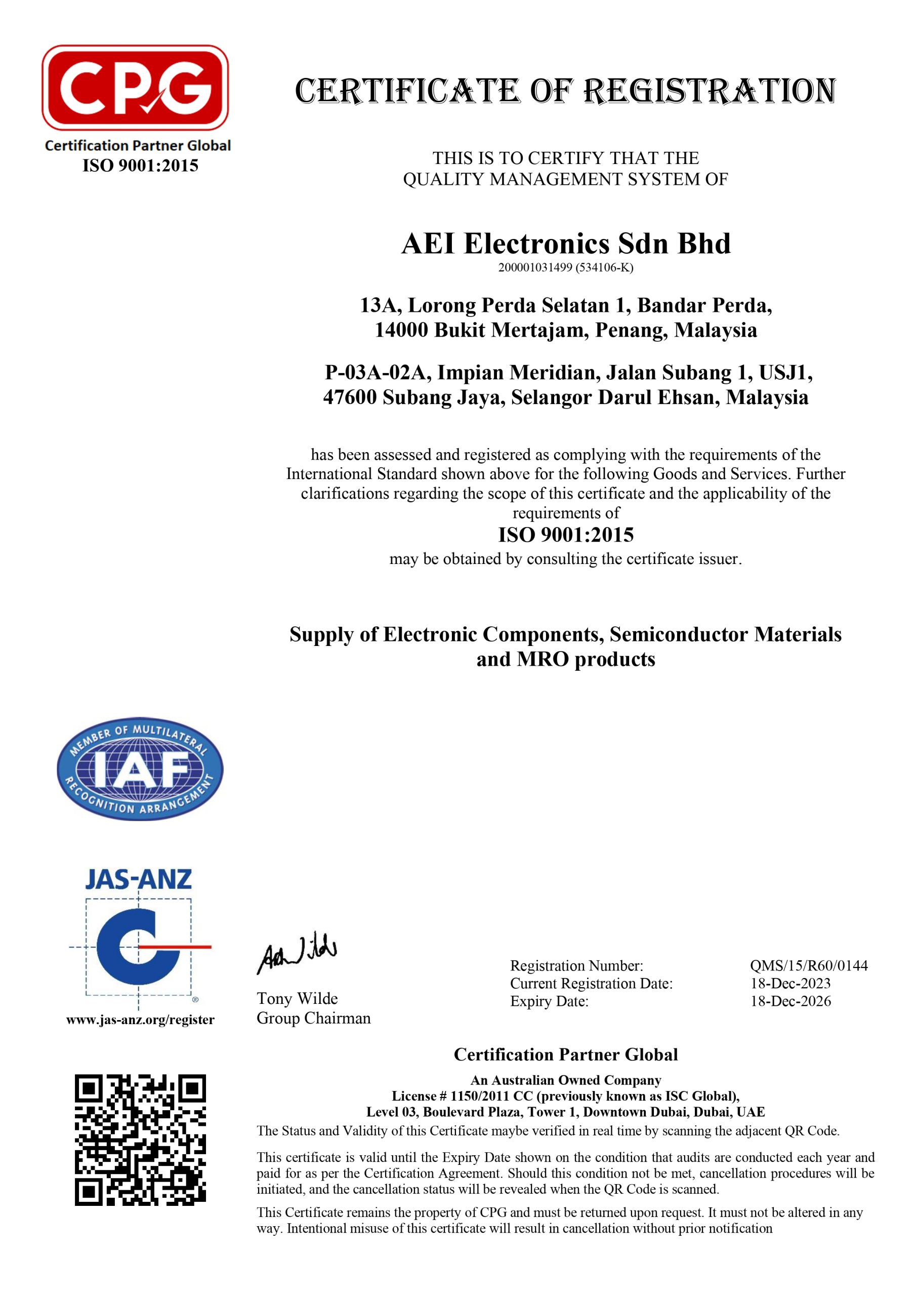 AEI ELECTRONICS SDN BHD
